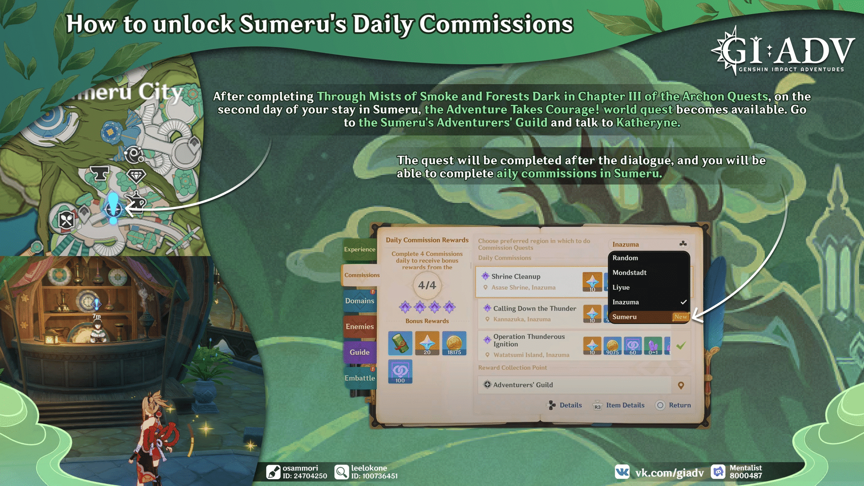 🍃 How to open Daily commissions and the Reputation system in Sumeru ...