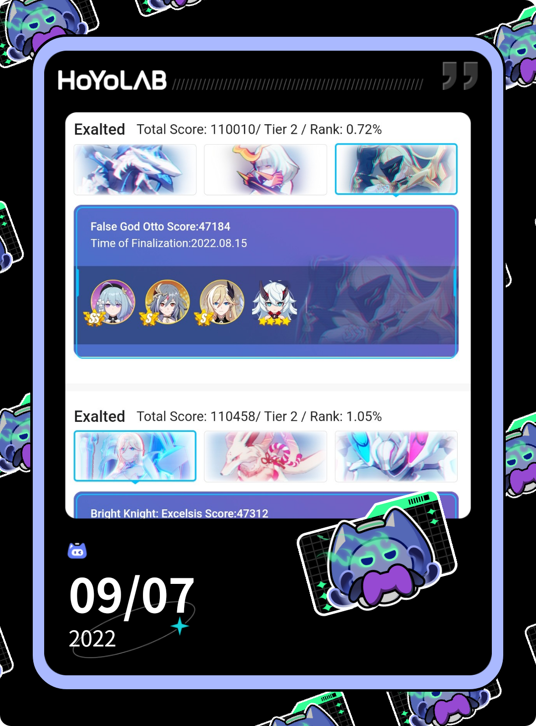09/07 Diary -# My Museum of Achievements Honkai Impact 3rd | HoYoLAB