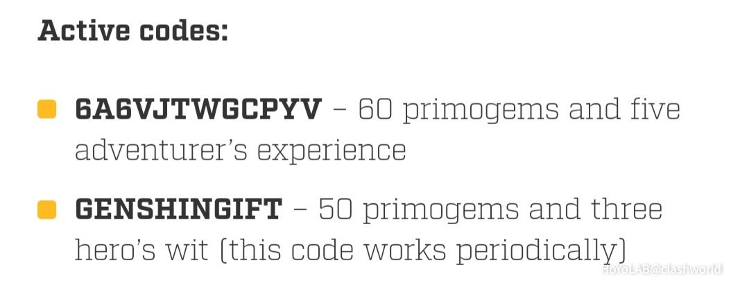gift code Genshin Impact | HoYoLAB