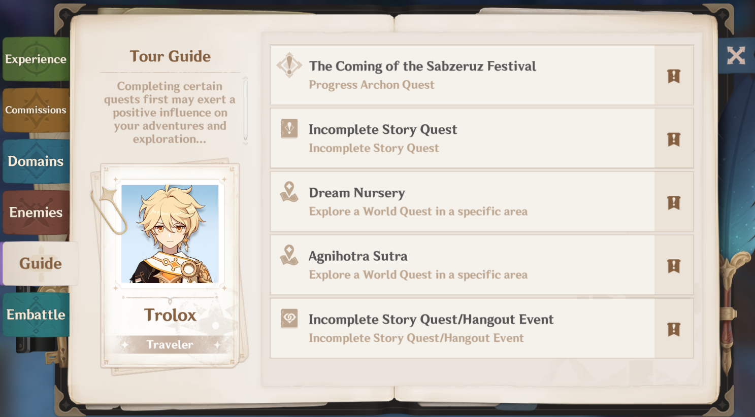 New "Adventurer Book" tabs. Genshin Impact | HoYoLAB