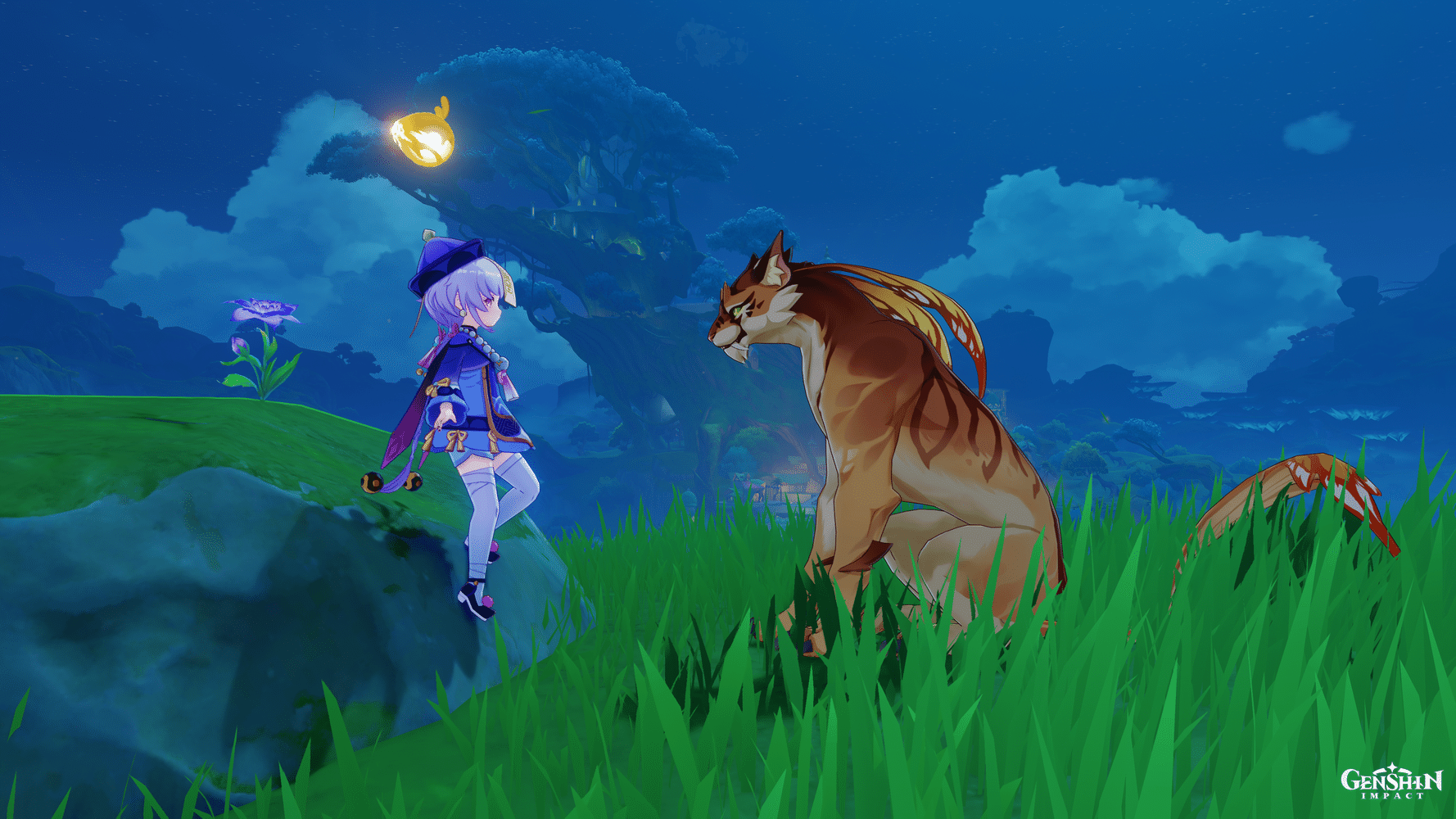 Qiqi staring down a Rishboland tiger 😂 Genshin Impact | HoYoLAB