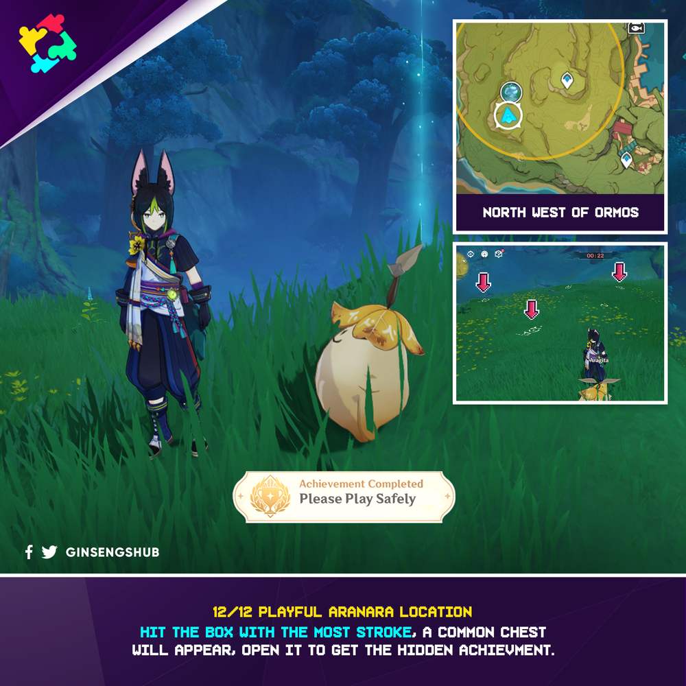 [v3.0] 12 Playful Aranara Locations and Hidden Achievement Genshin ...