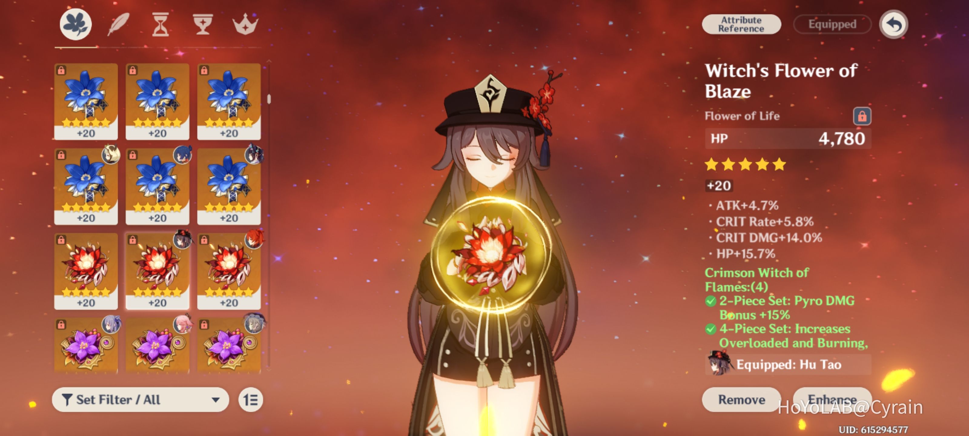 My Hu Tao's Artifacts~☆♡ Genshin Impact | HoYoLAB