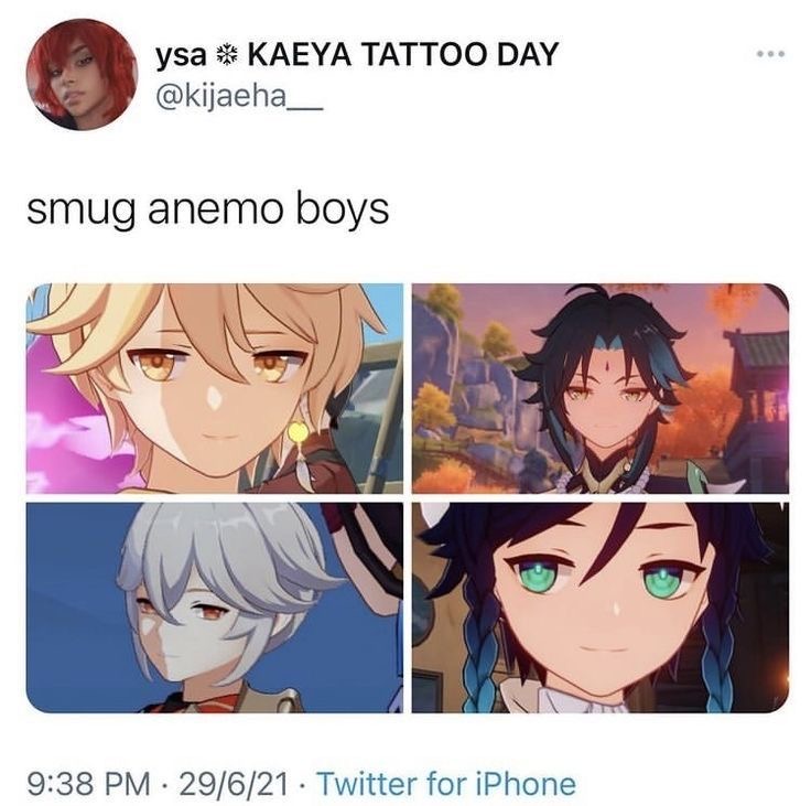 Anemo boys (Creds in screenshot) Genshin Impact | HoYoLAB