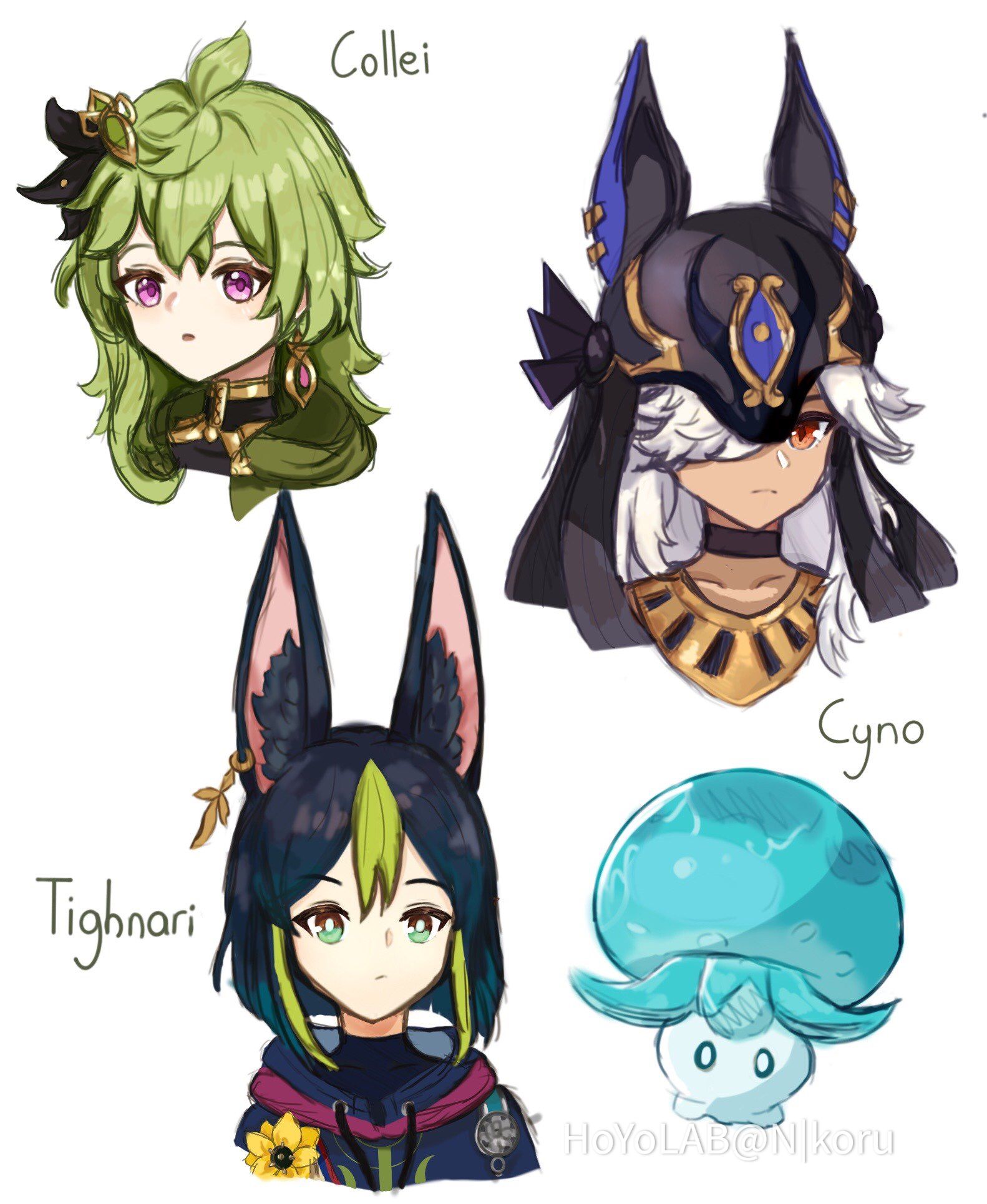 Coloured sketches of some Sumeru Characters | HoYoLAB