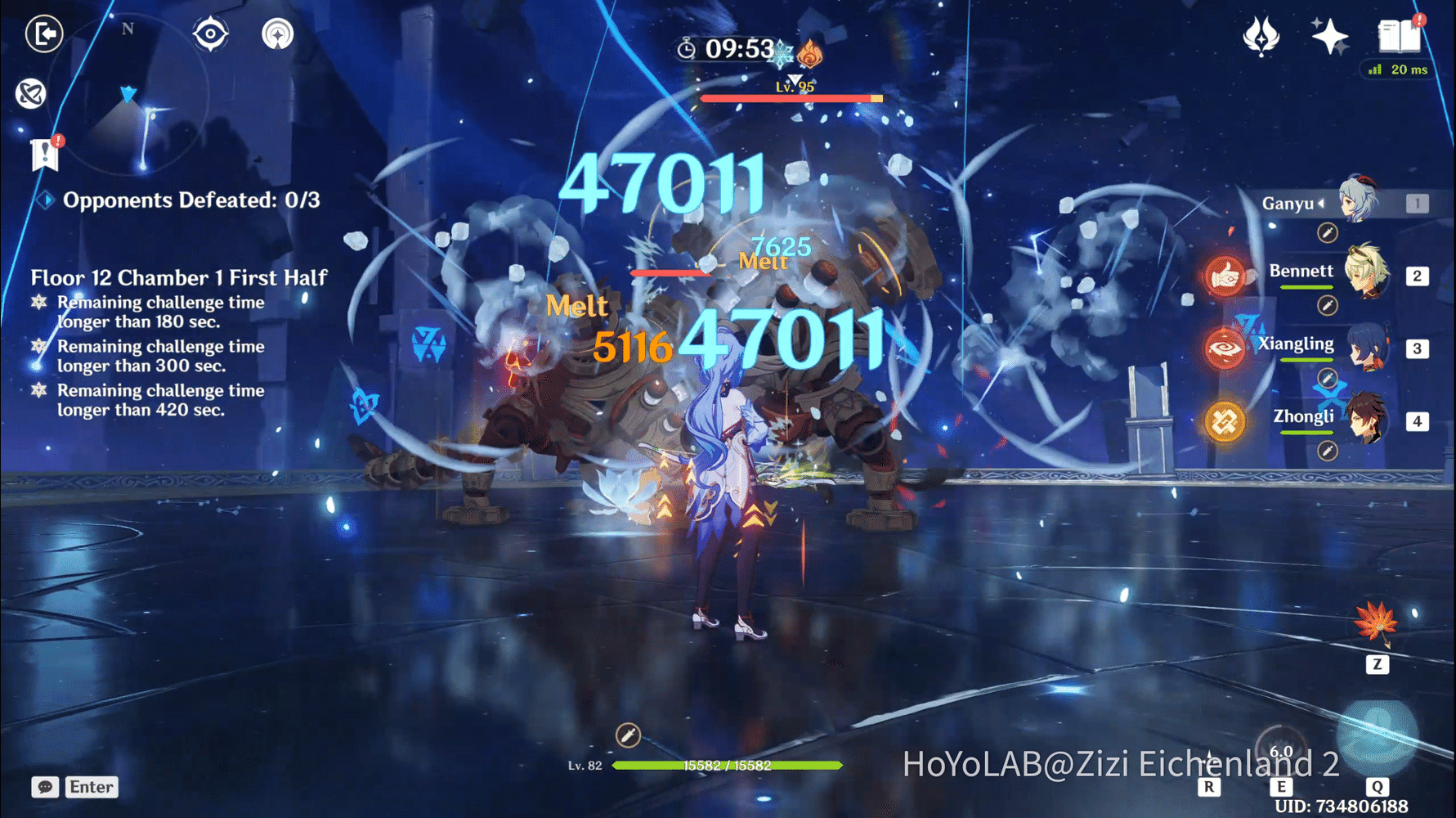 [Version 3.0] F2P Melt Ganyu C0 with Hunter's Path (103K Bloom Damage ...