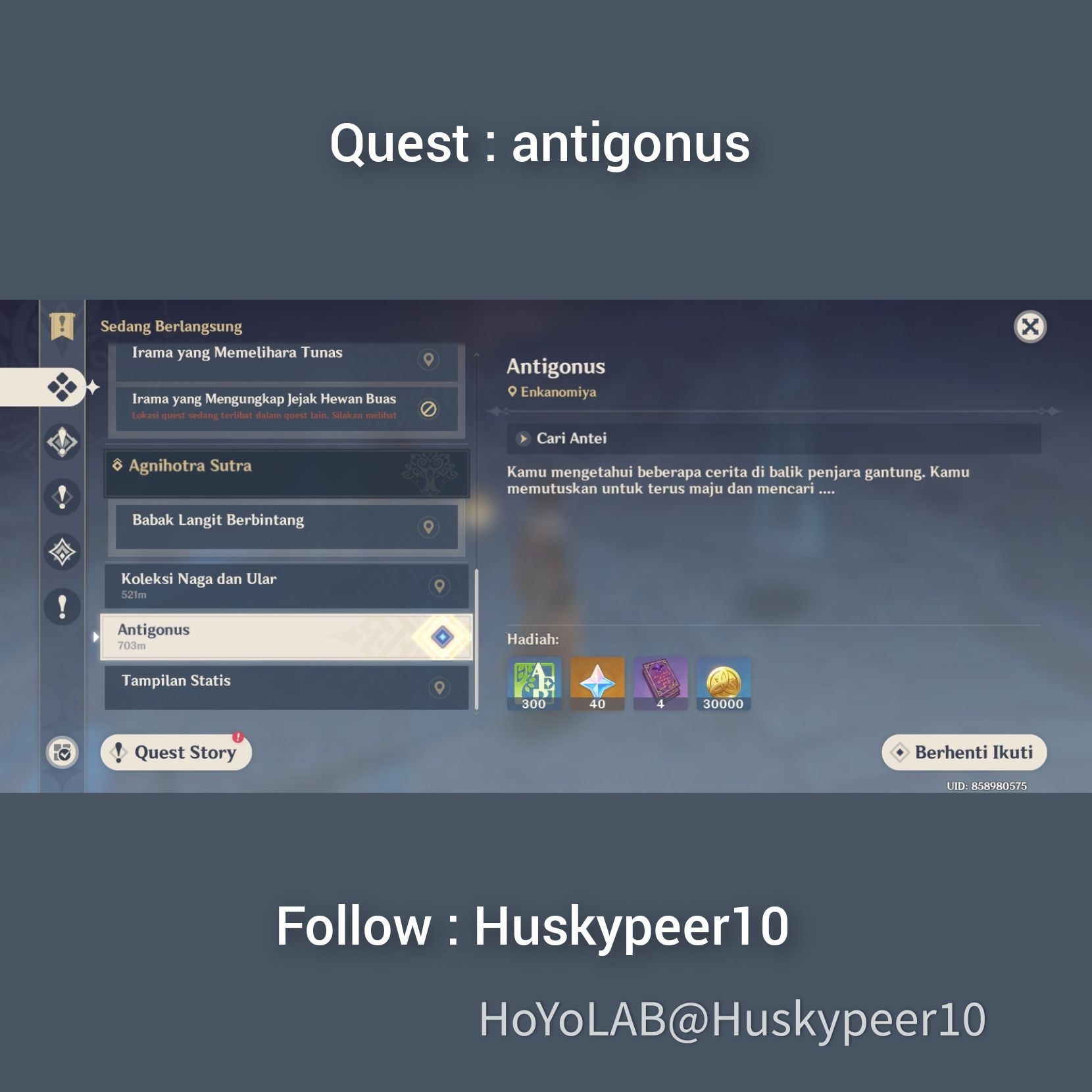 Quest : antigonus Genshin Impact | HoYoLAB