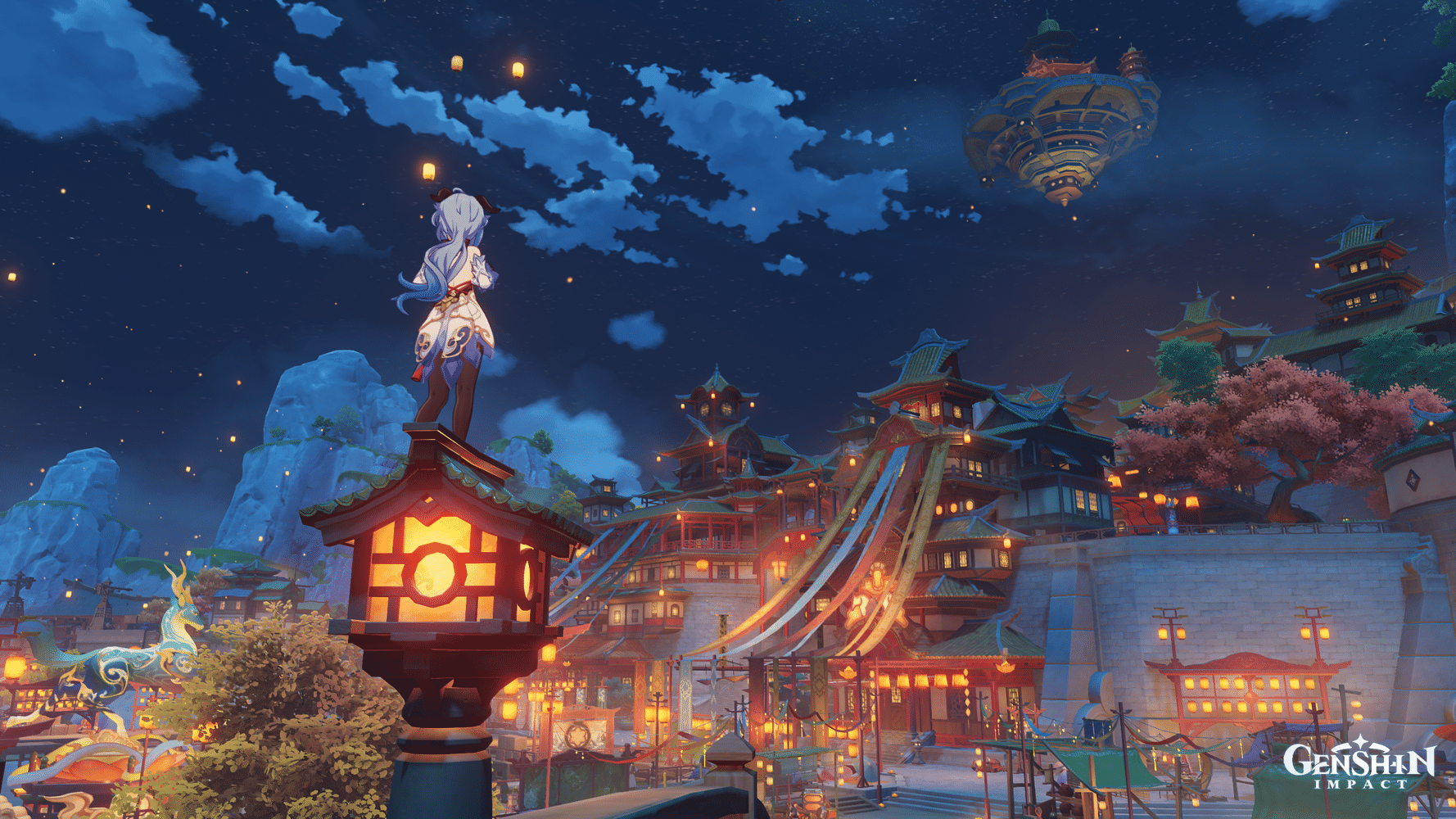 Ganyu relaxing at the Lantern Rite | Genshin Impact | HoYoLAB