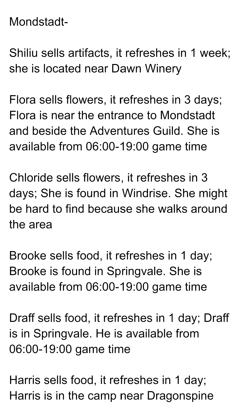 (Repost) Monstat Hidden Shops Genshin Impact | HoYoLAB