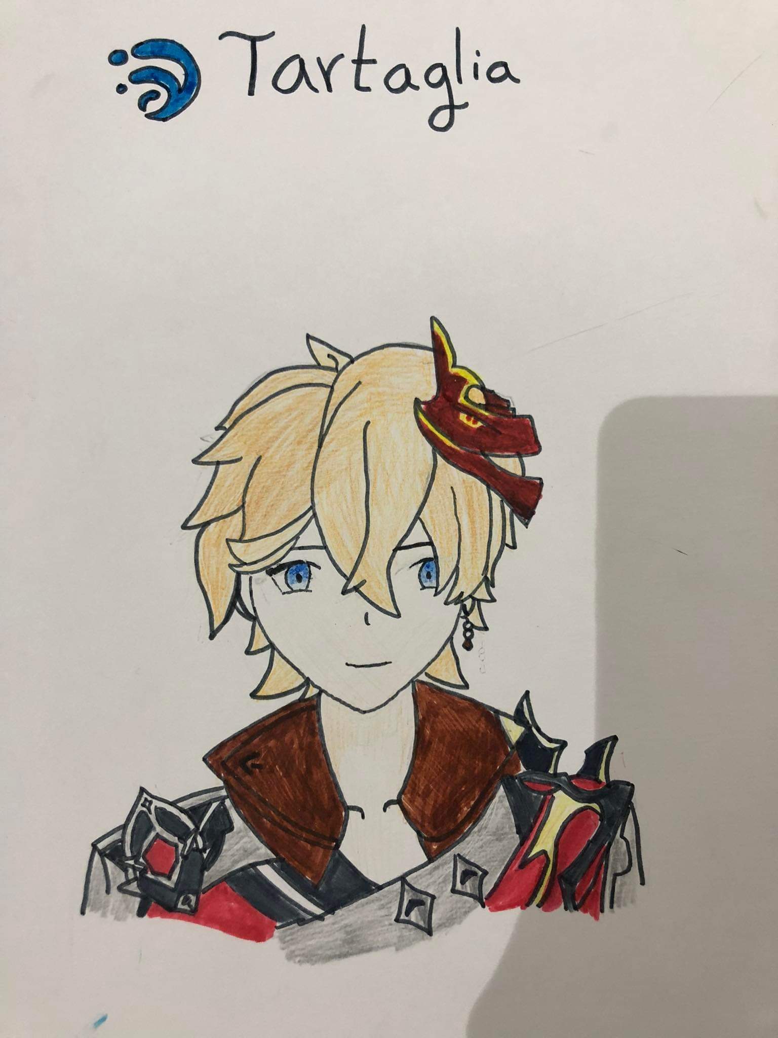 I tried drawing childe (tartaglia) Genshin Impact | HoYoLAB