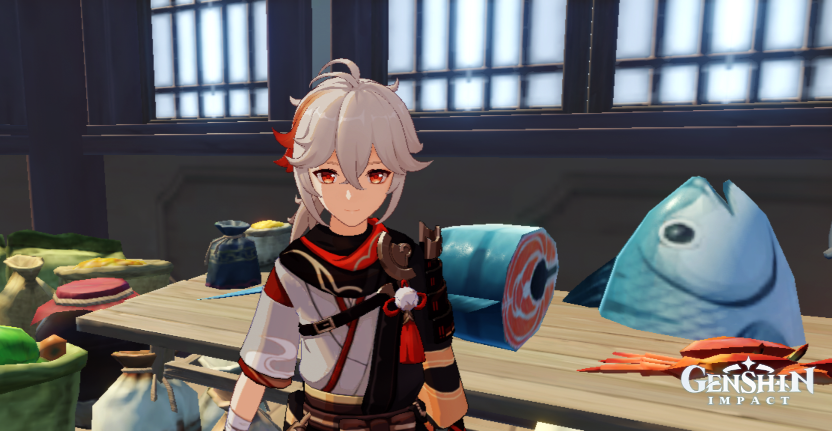 Kazuha with fish Genshin Impact | HoYoLAB