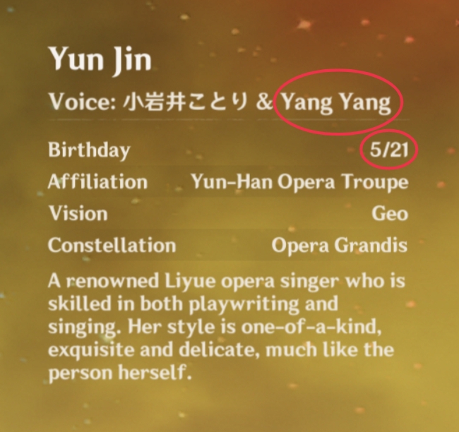 Just a little fun fact about me and Yun Jin Genshin Impact | HoYoLAB
