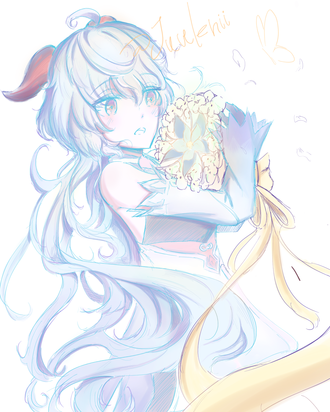 Ganyu holding bouqet of flowers Genshin Impact | HoYoLAB