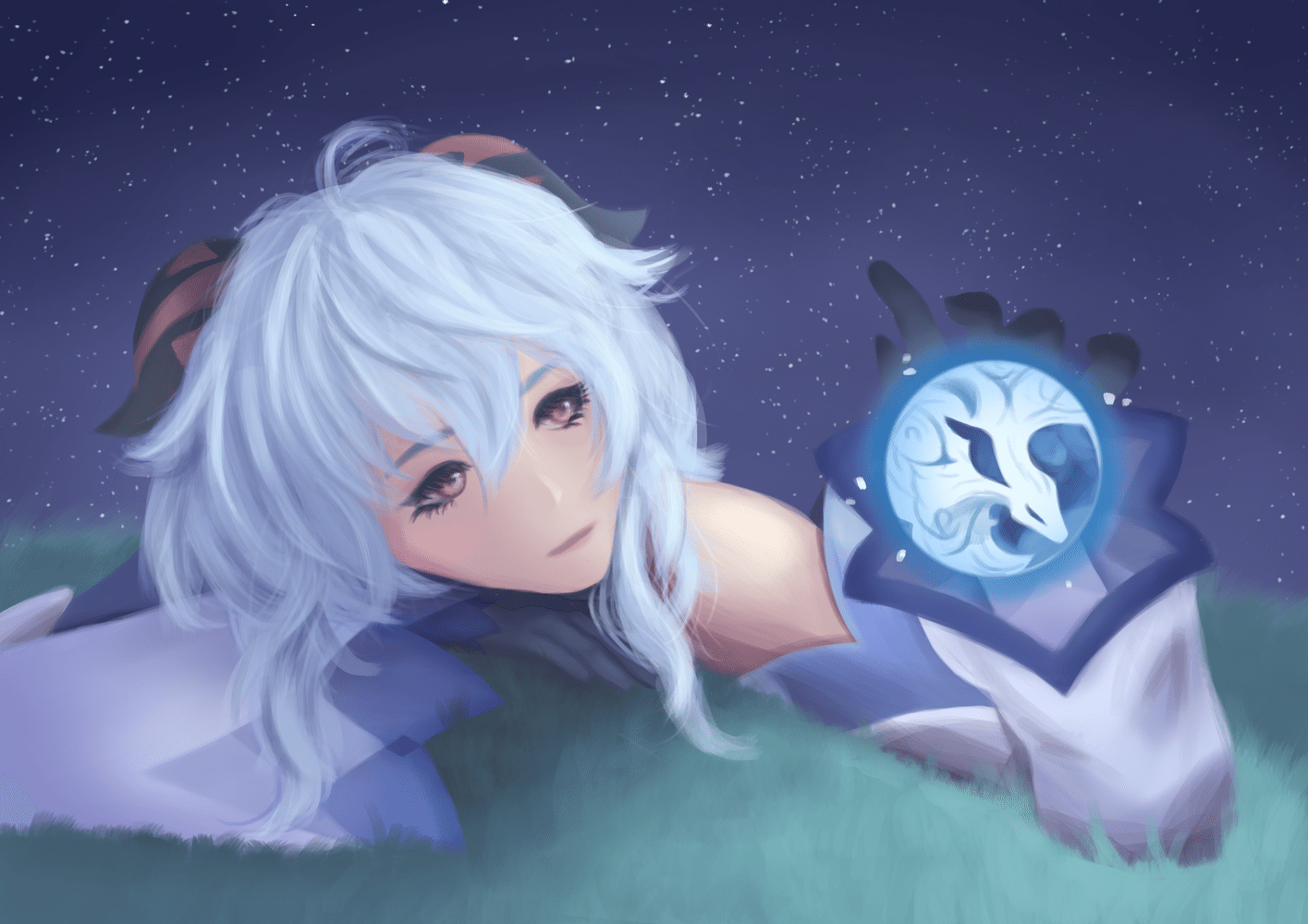 My Fan Art for the "Plenilune Gaze" contest~ Genshin Impact | HoYoLAB