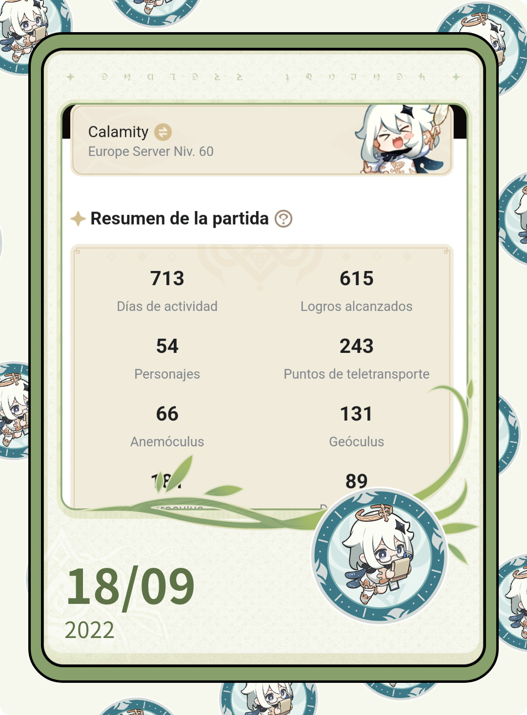 18/09 Diario -# EndlessJourney Genshin Impact | HoYoLAB