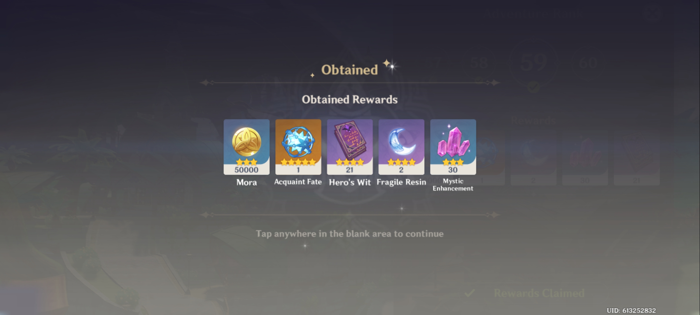 Adventure Rank 59 Genshin Impact | HoYoLAB