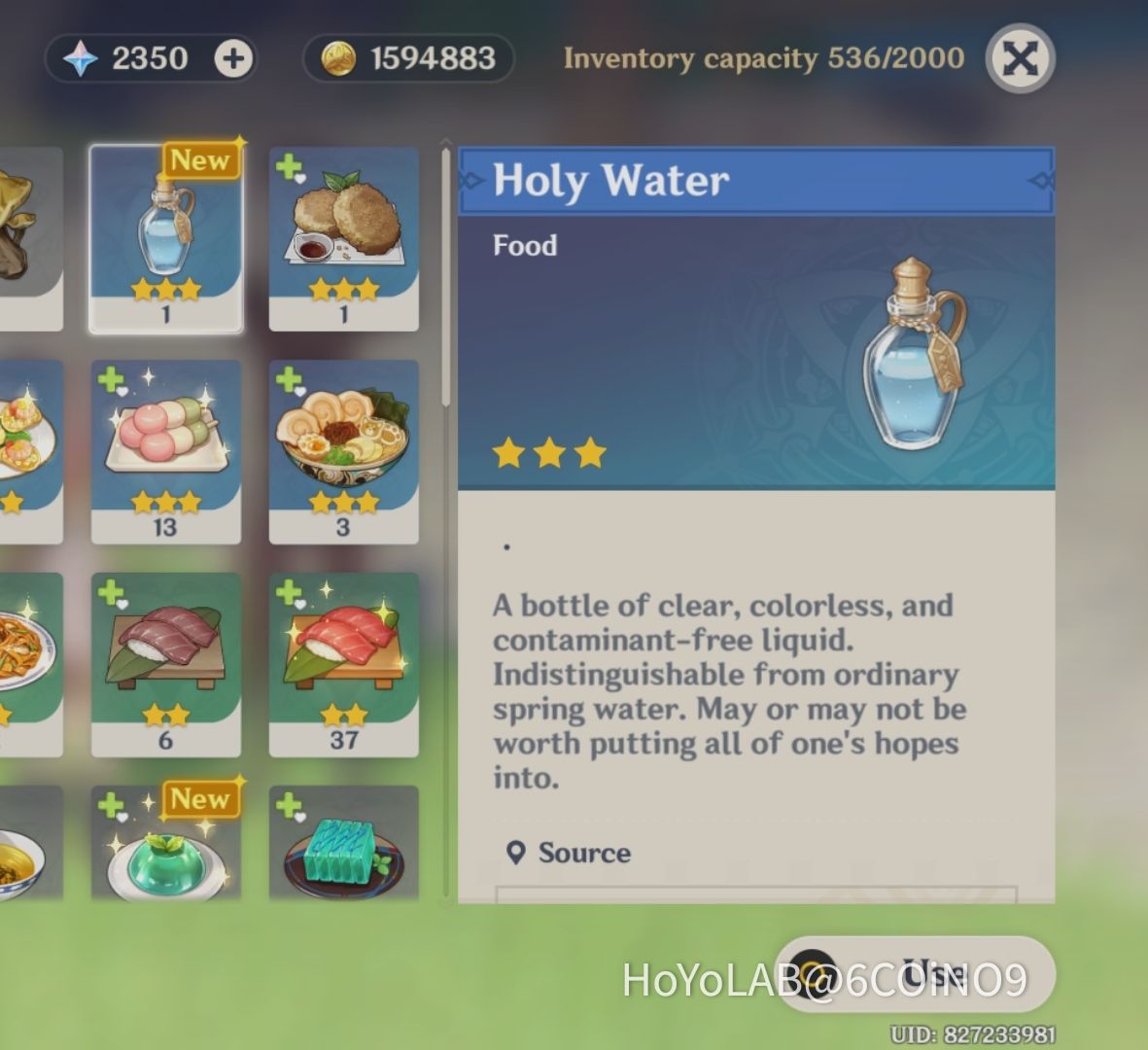 Holy water Genshin Impact | HoYoLAB