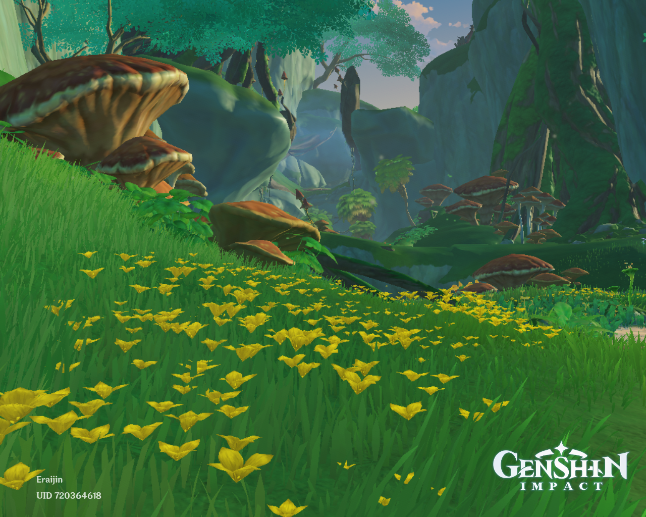 Landscape with big mushrooms in Sumeru Genshin Impact | HoYoLAB