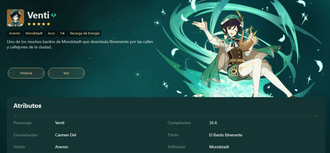 【Investigación de documentos del personaje】Venti: Un bardo tan libre como el viento (Parte 1 ...
