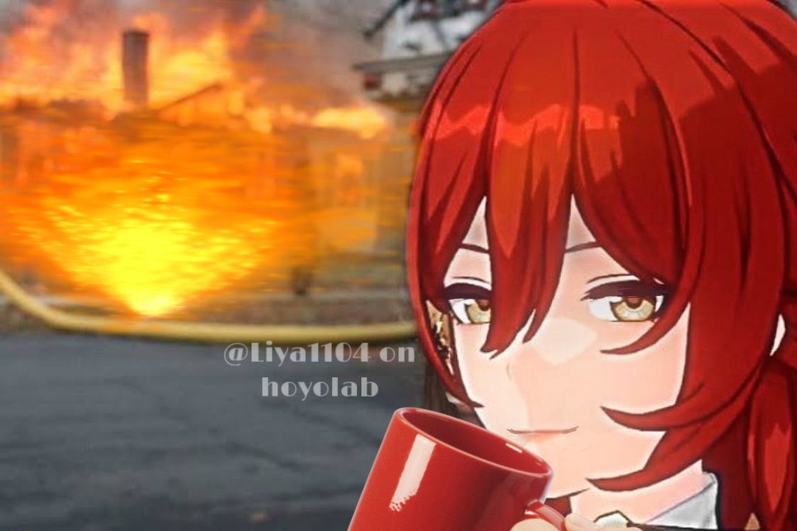 disaster girl meme but it’s himeko Honkai: Star Rail | HoYoLAB