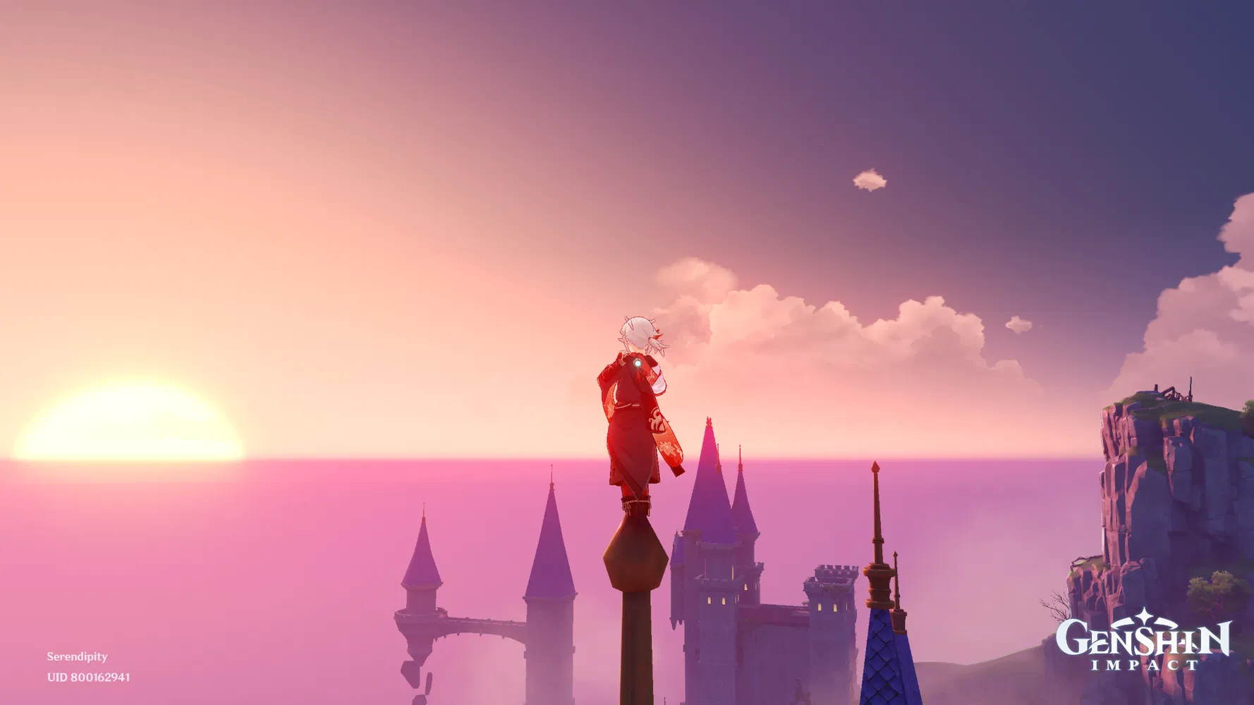 Golden Apple Archipelago Fischl Island on top of the castle Genshin ...