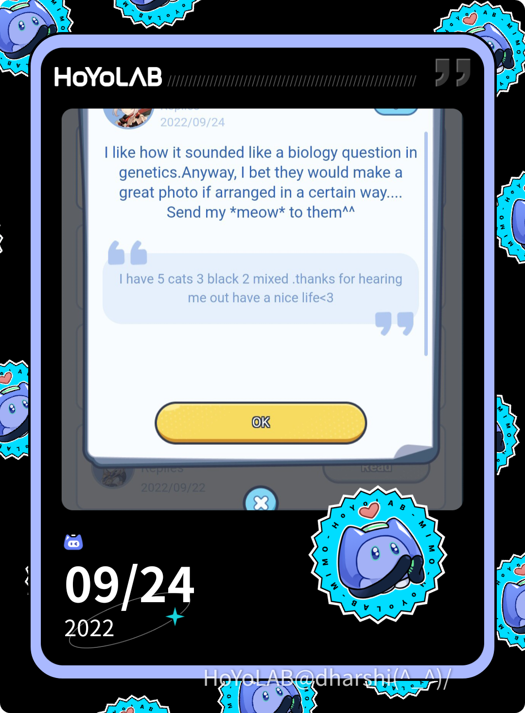 09/24 Diary -# Those Memorable Stories | HoYoLAB