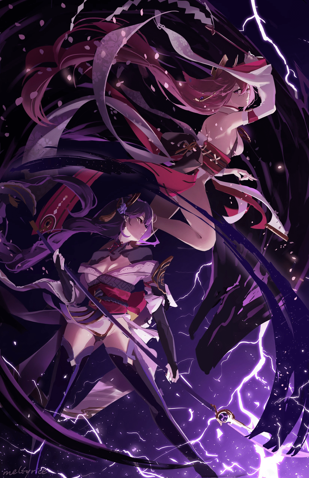 Miko and Ei fanart ( @meltyrice ) Genshin Impact | HoYoLAB