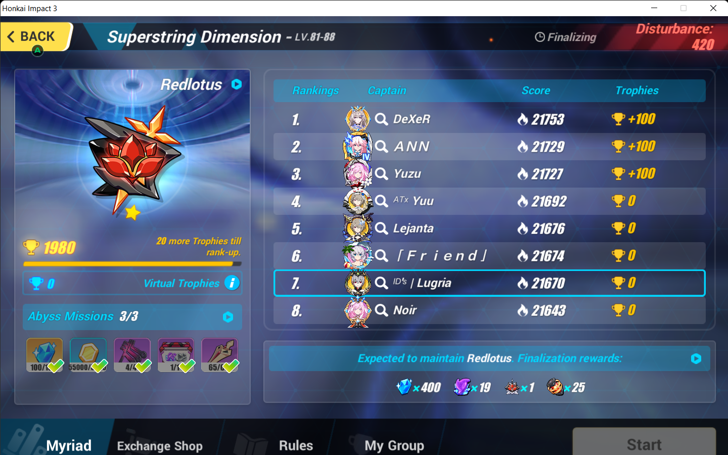 RPC-6626 (Ice) EX Abyss RL D420 Honkai Impact 3rd | HoYoLAB