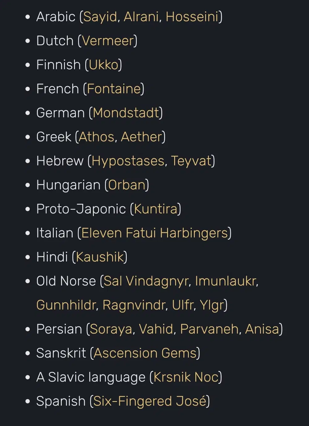 Complete List of Teyvat Languages!!! Genshin Impact | HoYoLAB