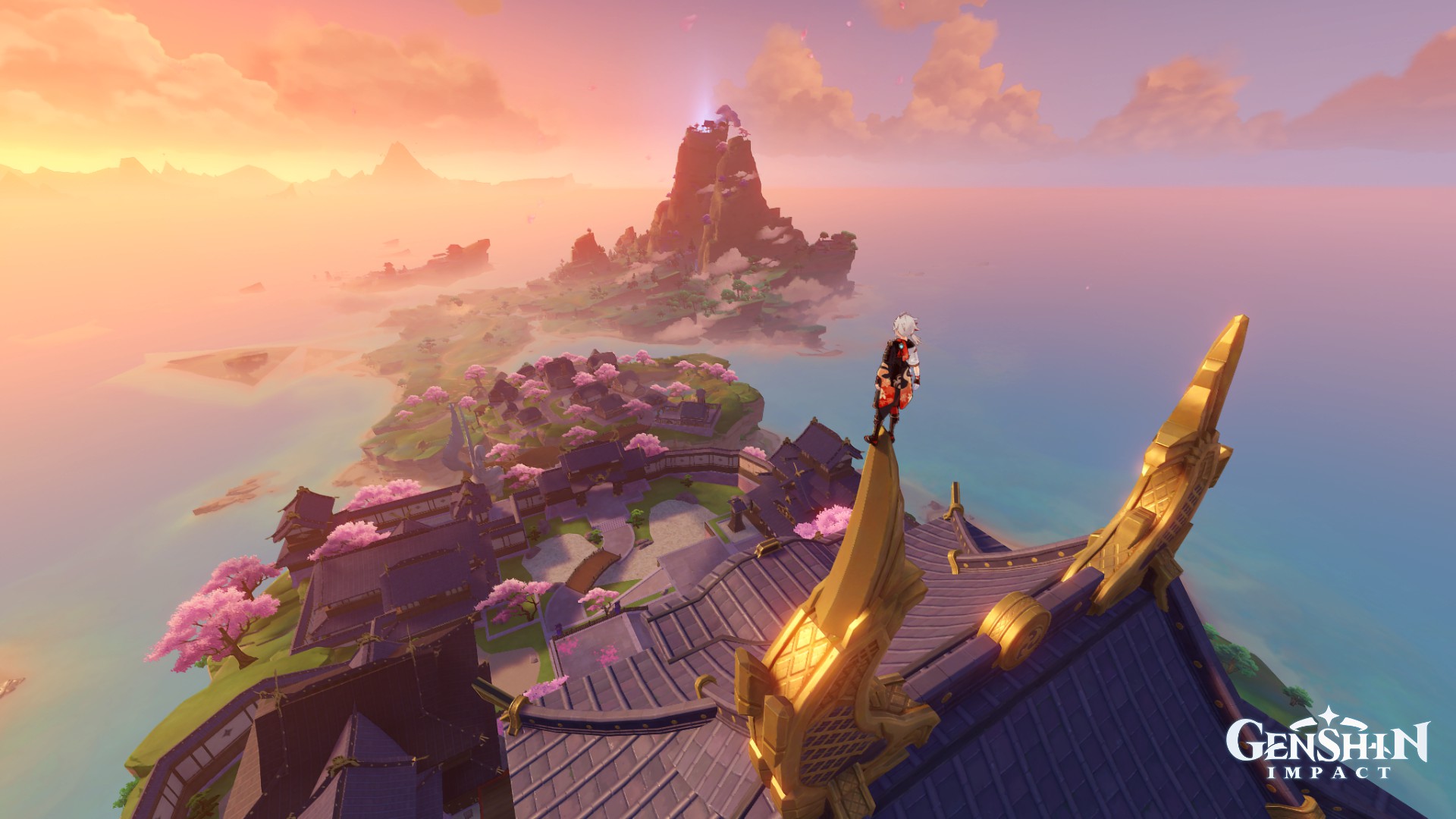 The view from atop Tenshukaku Genshin Impact | HoYoLAB