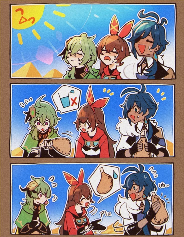 kaeya,Amber y colley Genshin Impact | HoYoLAB