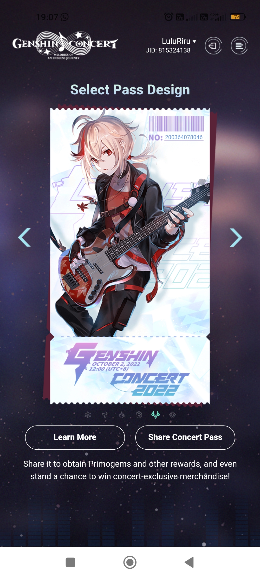 cool concert pass Genshin Impact | HoYoLAB