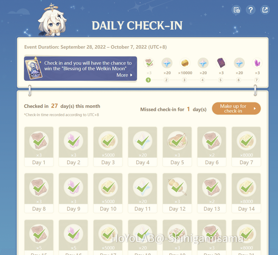 Daily Check-in Got Revamped! Genshin Impact | HoYoLAB