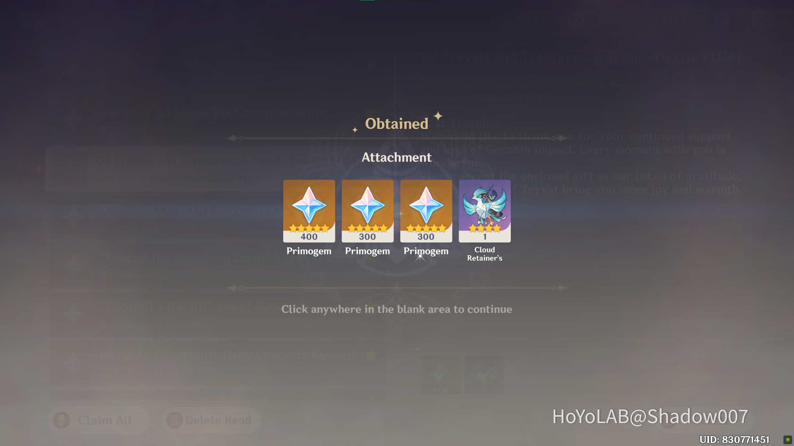 Collect Your 1000 Primogems Now! Genshin Impact | HoYoLAB