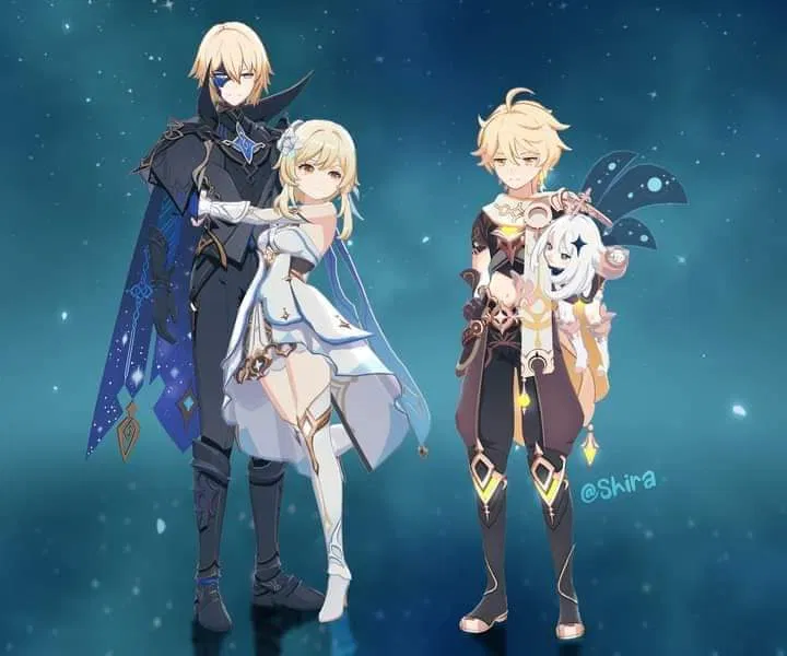 Lumine X Dainsleif are sooo cuteee.... meanwhile aether and his "emergency food" Genshin Impact ...