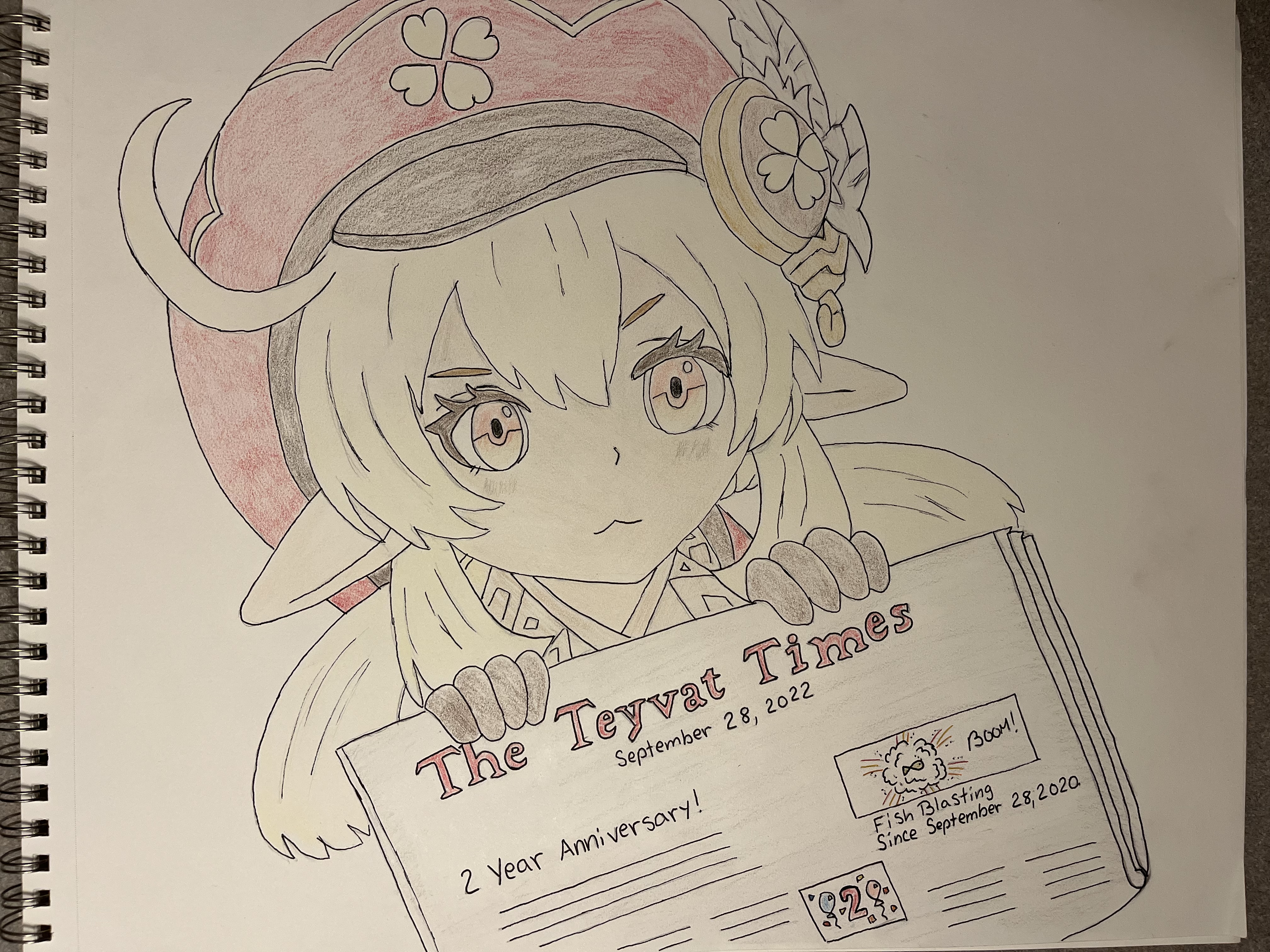 Klee with Teyvat Times newspaper Genshin Impact | HoYoLAB