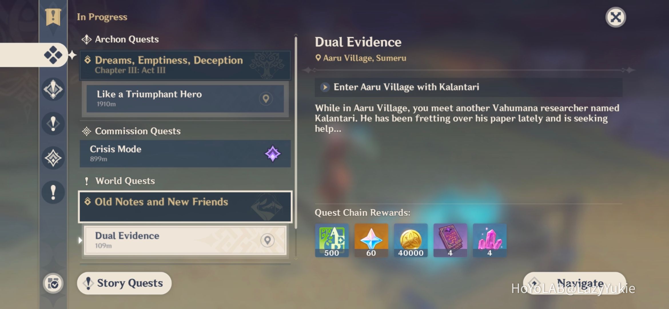[Version 3.1] World Quest | Old Notes and New Friends - Dual Evidence ...