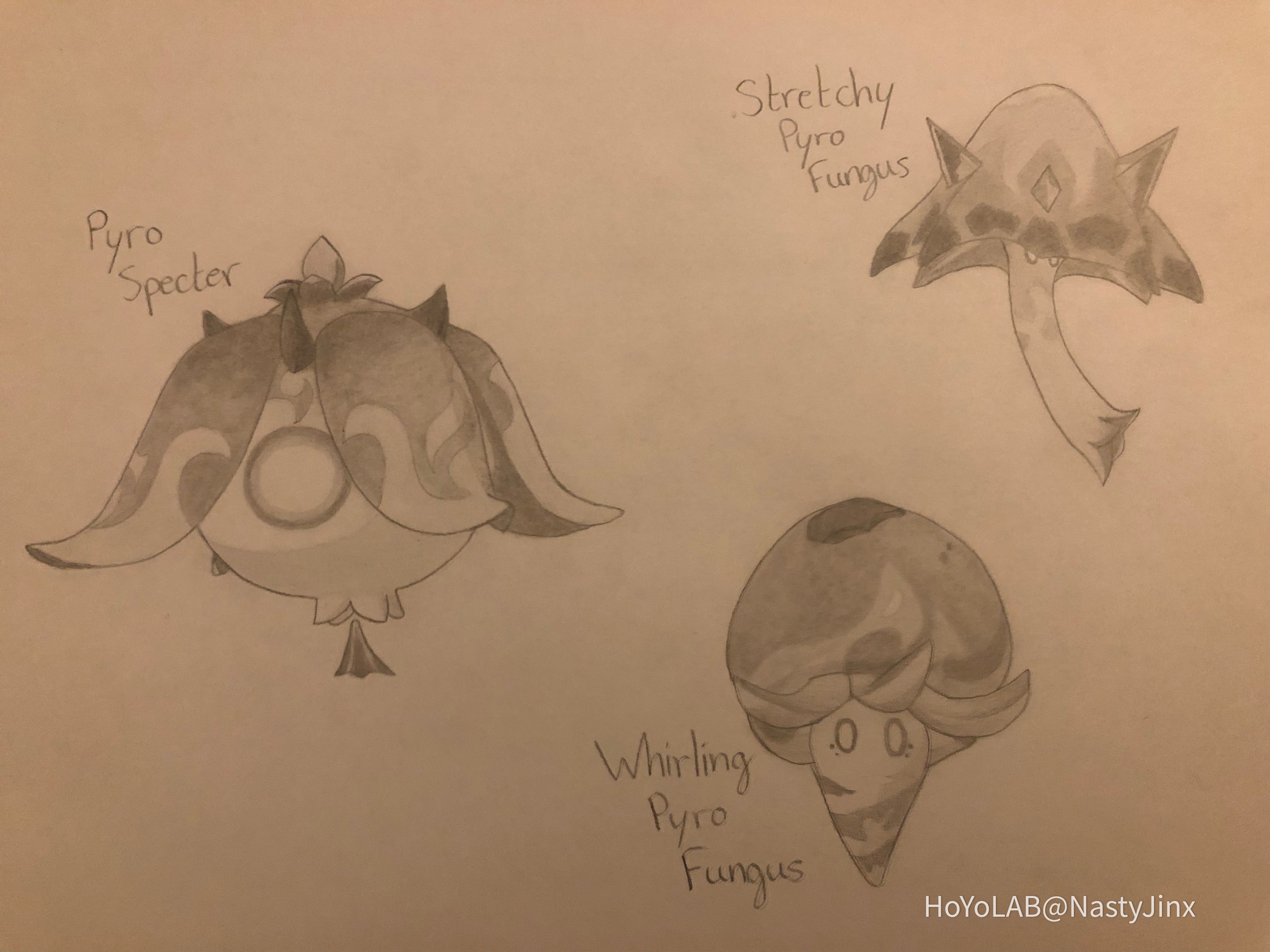 Pyro fungus drawing Genshin Impact | HoYoLAB