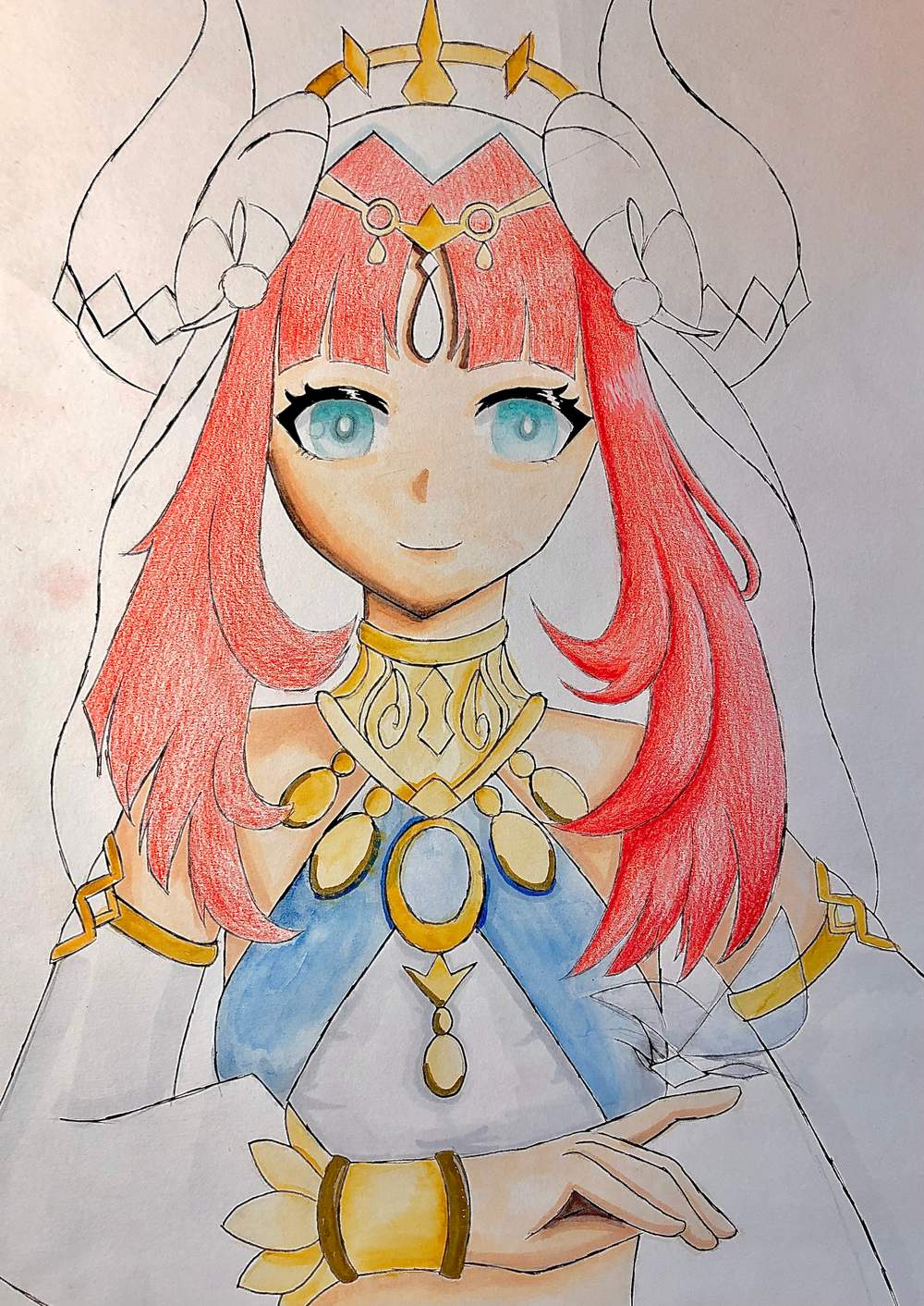 Nilou fan art progress Genshin Impact | HoYoLAB