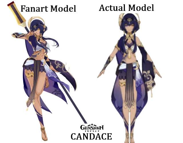 Candace Fanart model vs actual Model! Genshin Impact | HoYoLAB