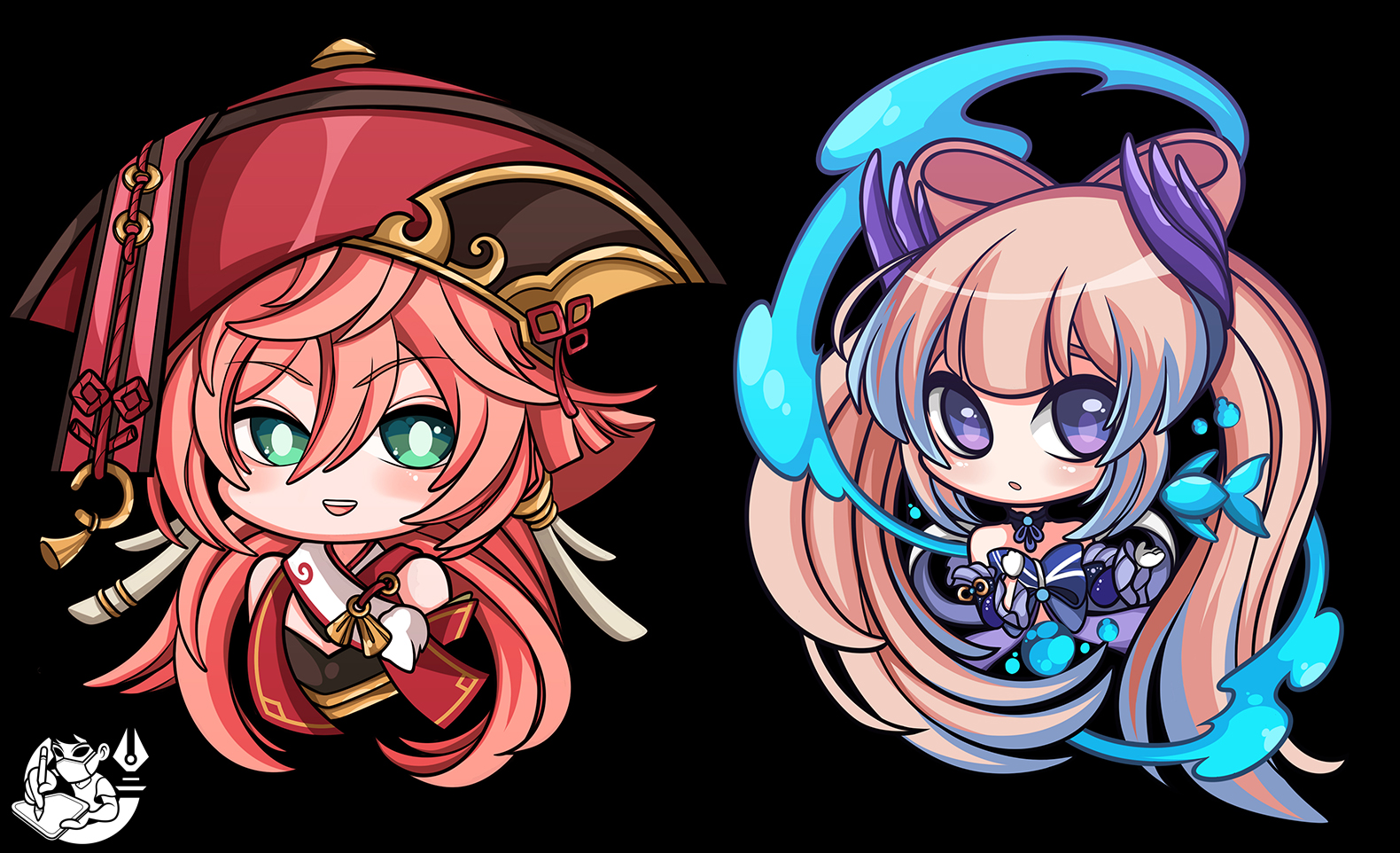 Genshin Impact my Chibi Fanart "Yanfei & Kokomi" Genshin Impact | HoYoLAB