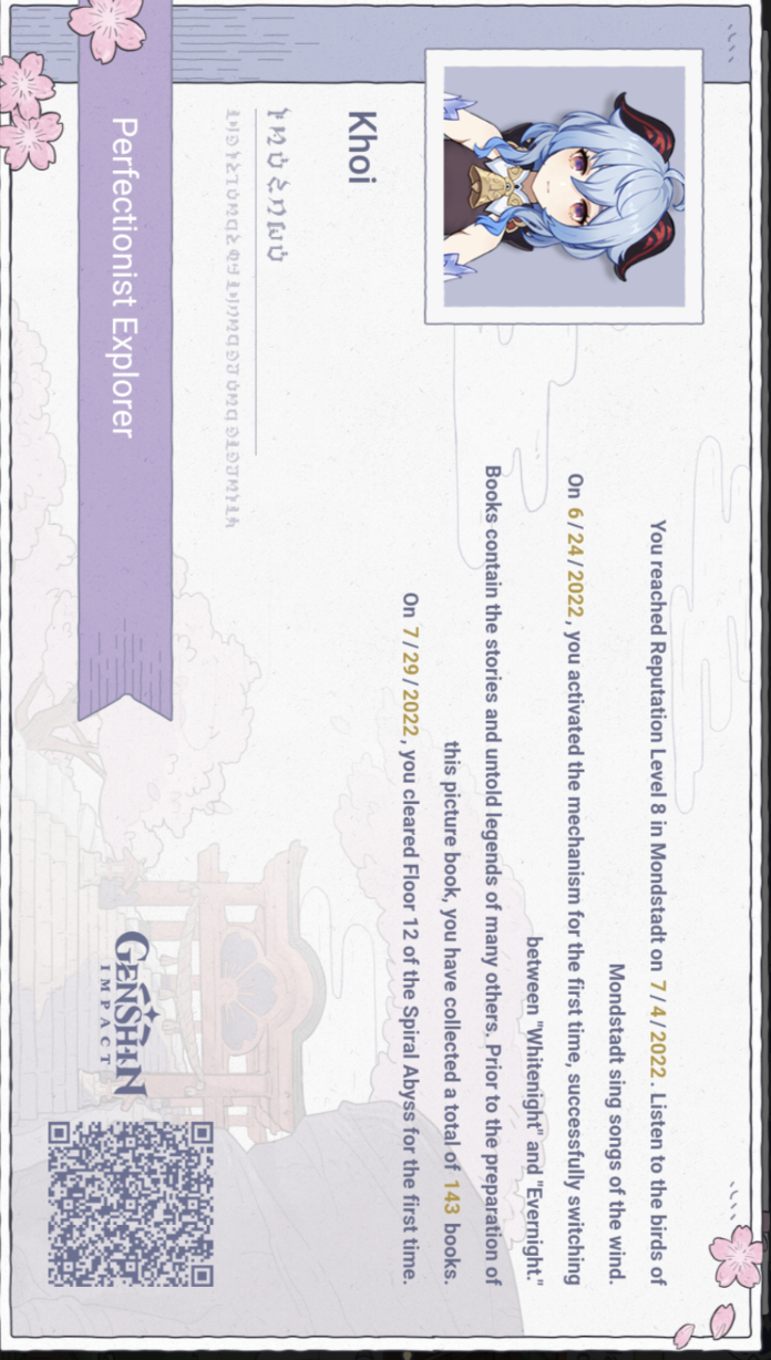 My profile Genshin Impact | HoYoLAB