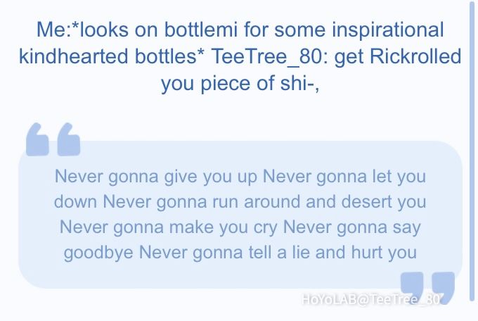 Rick roll complications | HoYoLAB