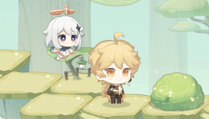 Aether and Paimon exploring together Genshin Impact | HoYoLAB