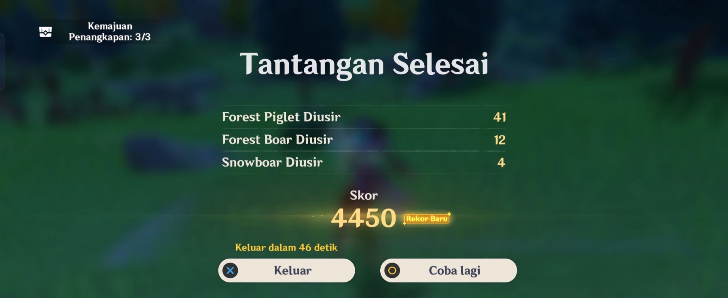 Baru pertama coba dapat skor segini, lumayan 70 primogem 😁 Genshin Impact | HoYoLAB