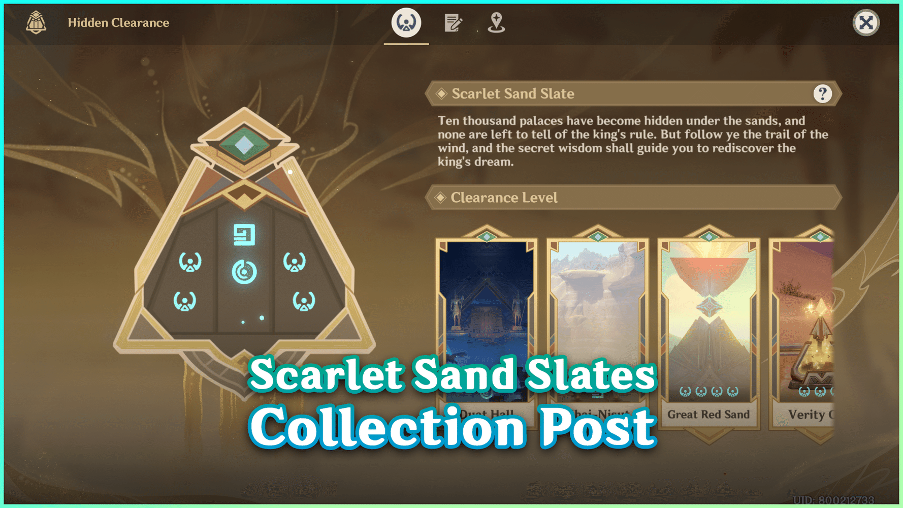 [V3.1] Scarlet Sand Slates Guides Collection Post Genshin Impact | HoYoLAB