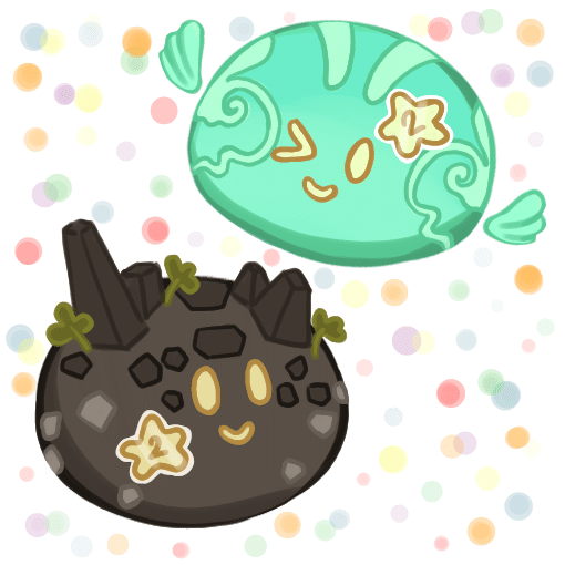 Anemo and Geo slime celebrating Genshin Impact's second anniversary ...