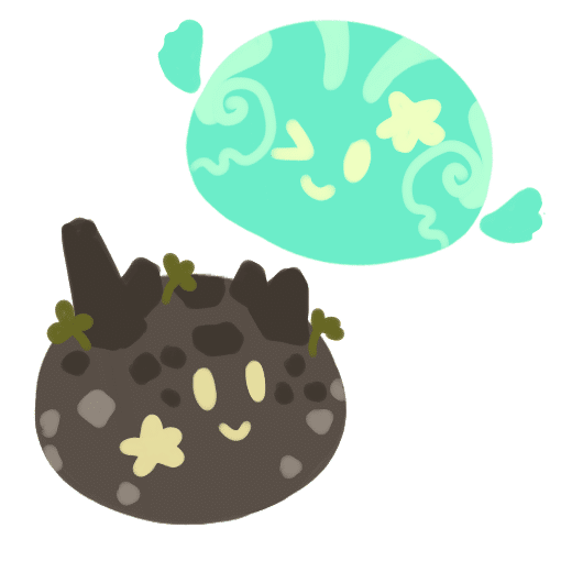 Anemo and Geo slime celebrating Genshin Impact's second anniversary ...