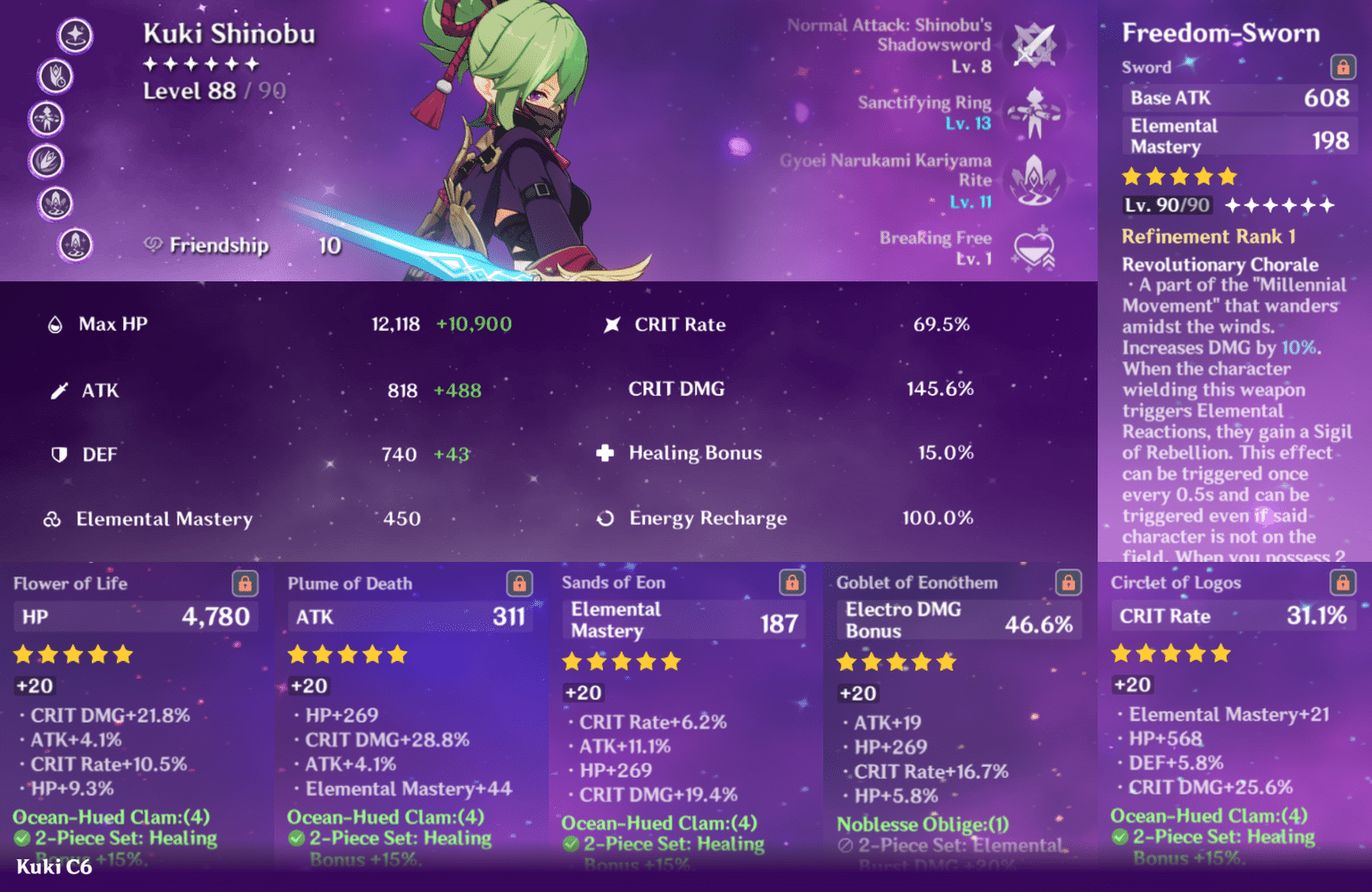 [Version 3.1] My DPS Kuki Shinobu 久岐忍 Genshin Impact | HoYoLAB