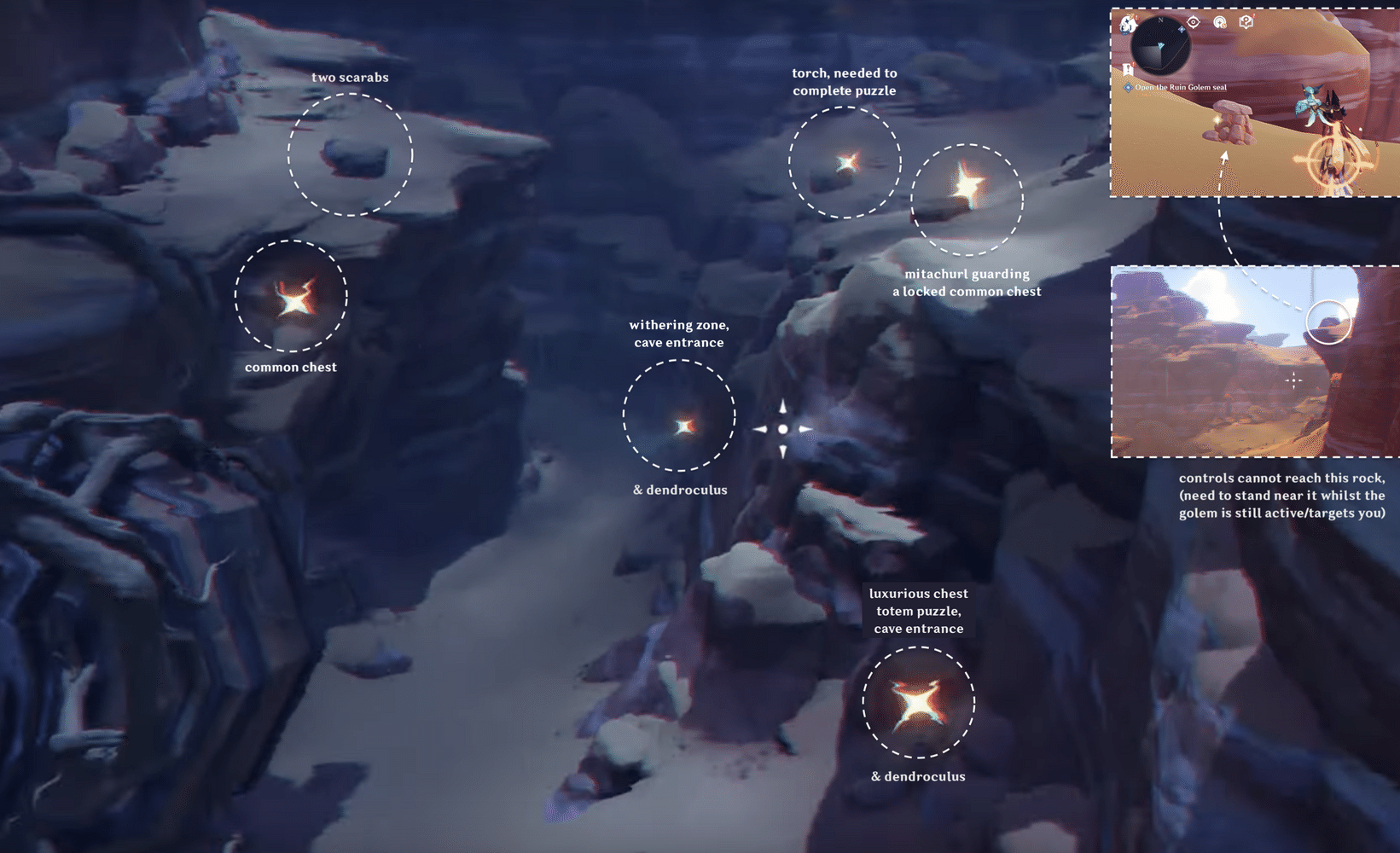 "Valley of Dahri" — Ruin Golem Hidden Chests, Oculi & more Genshin ...